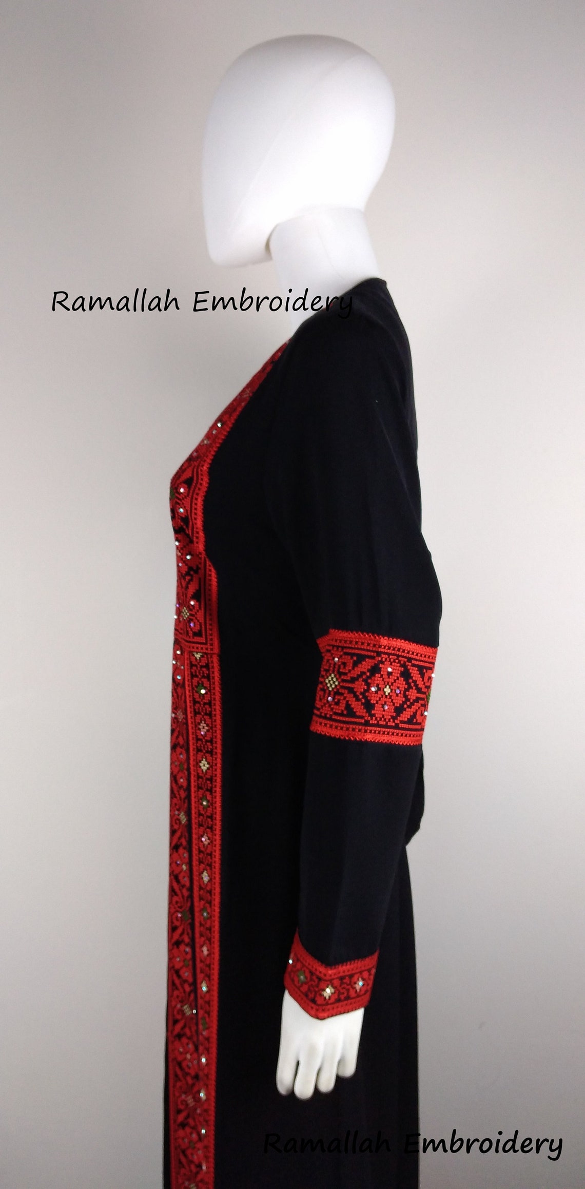 Palestinian Thobe Thob Embroidery Tatreez Red Sanabel | Etsy