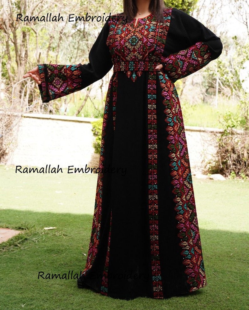 Palestinian Thobe Tatreez Embroidery Front and Back Six Strips - Etsy