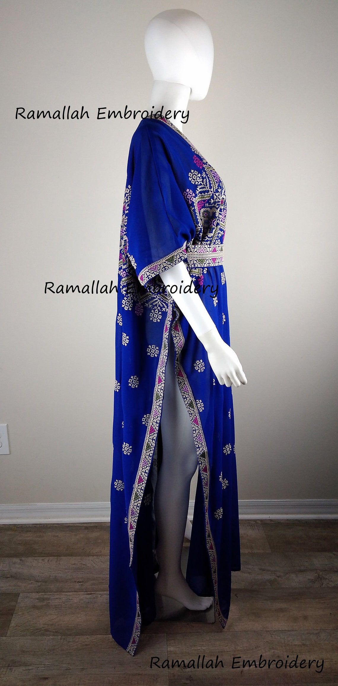 One Size Palestinian Embroidered Blue Bisht New Collection | Etsy