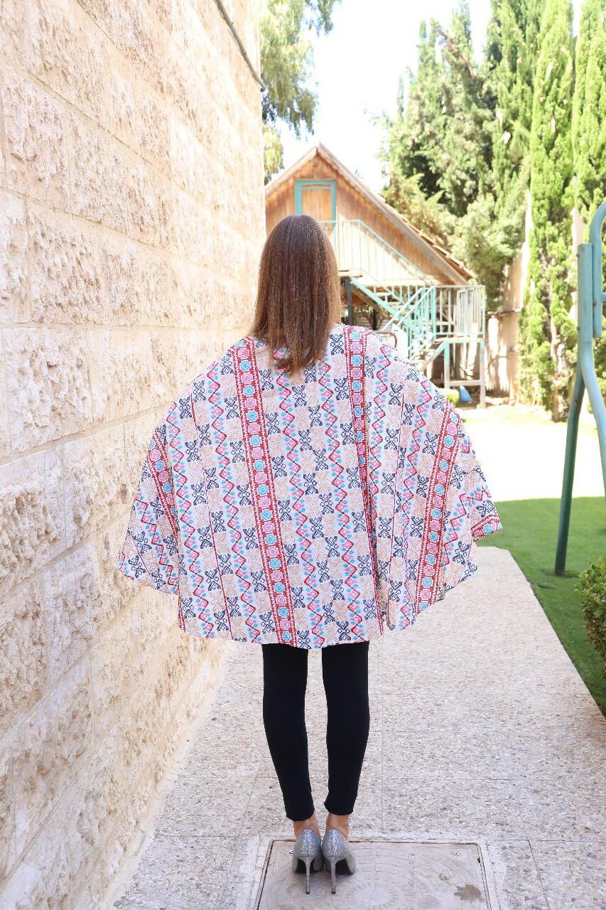 One Size Cape Jacket Embroidery Palestinian Tatreez | Etsy