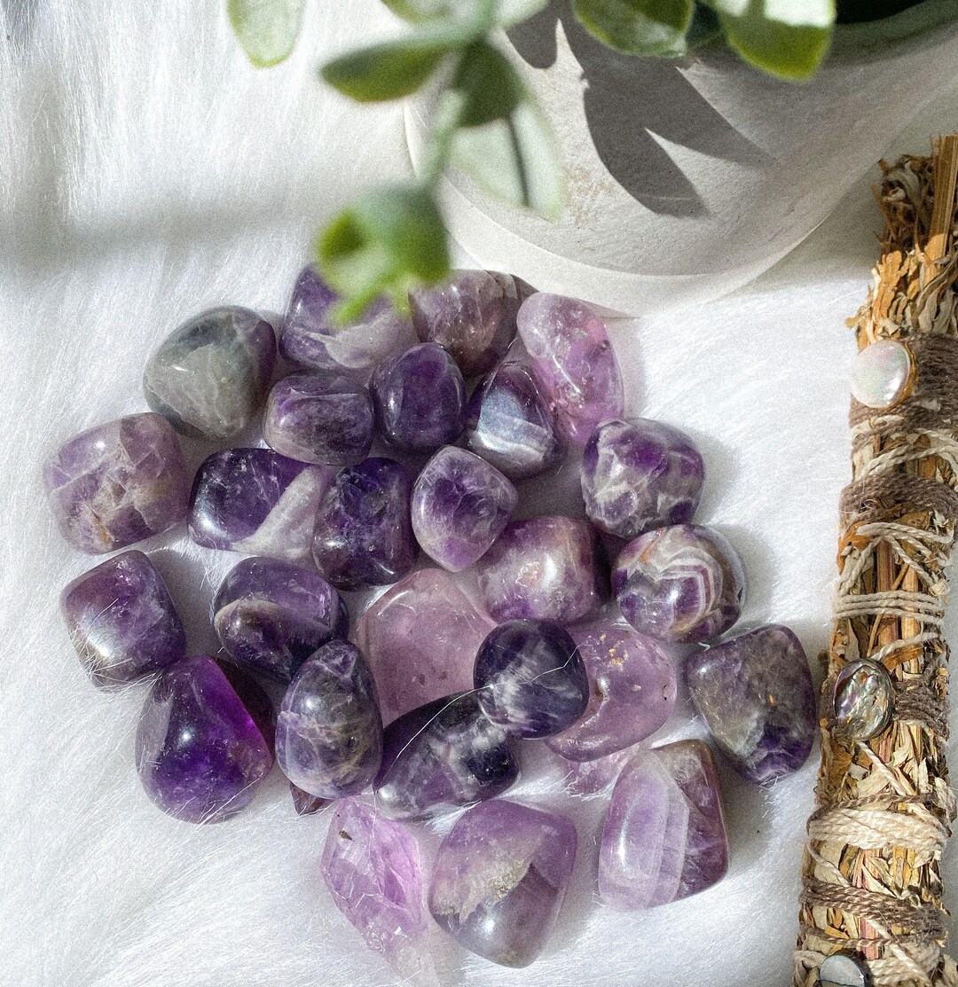 Amethyst Tumbled Stones - Etsy