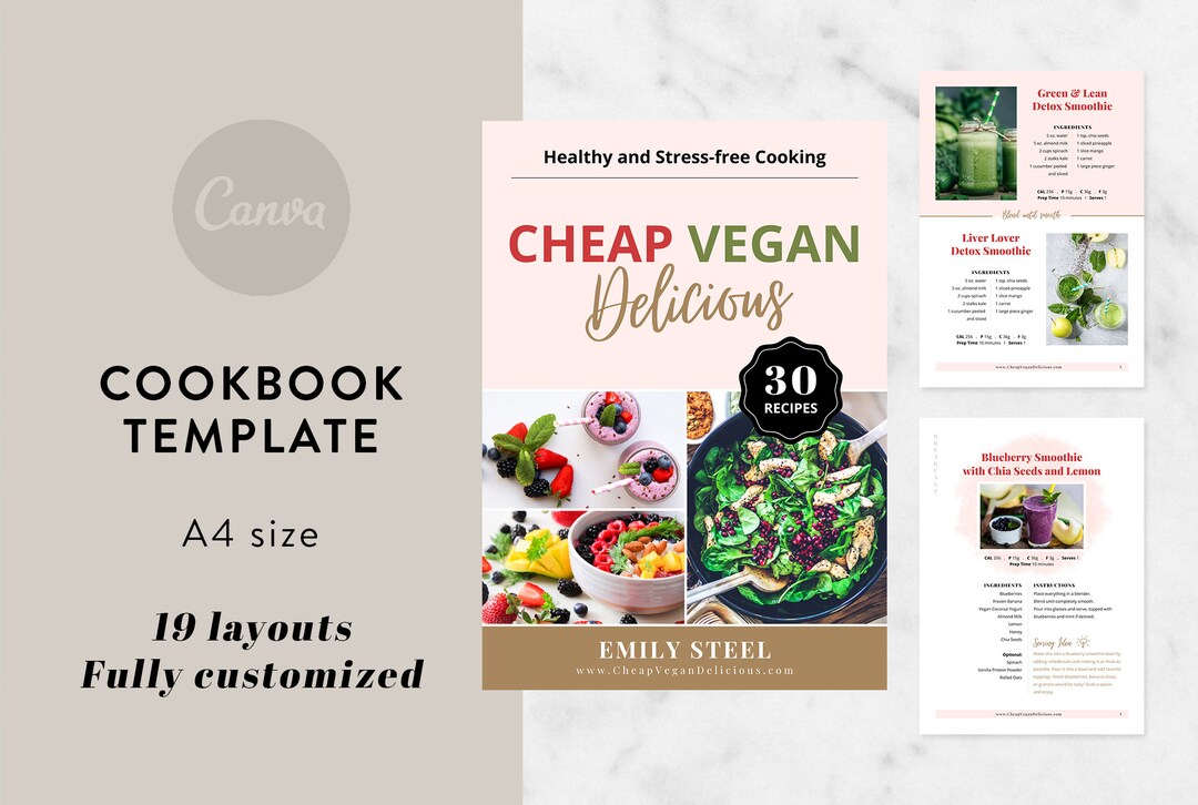 Canva Recipe Layouts Template - Etsy