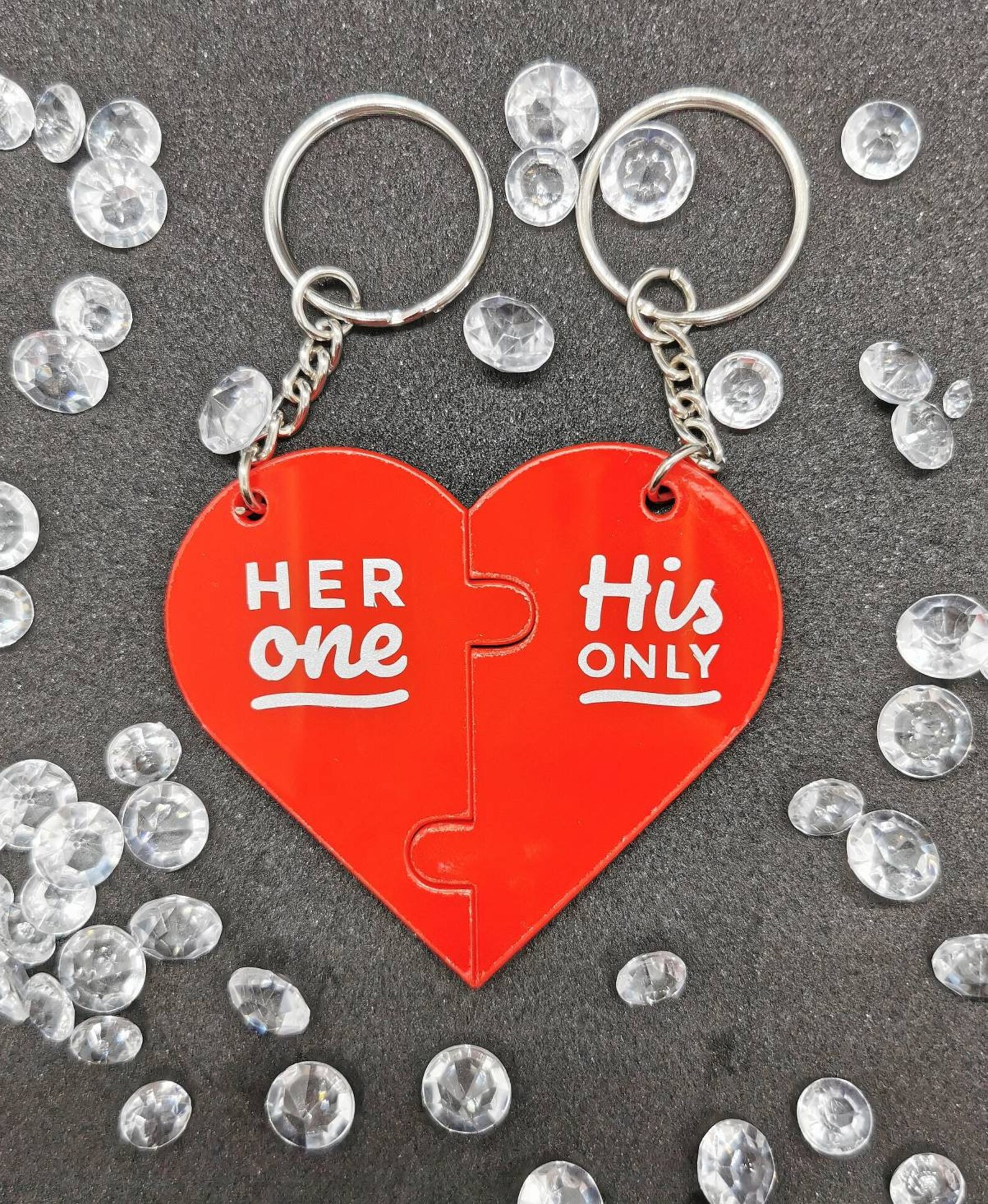 Valentine's day keyring keychain his and hers mr and | Etsy