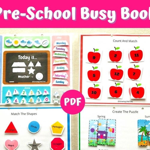Preschool Busy Book Learning Binder Toddler Learning | Etsy UK