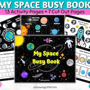 Space Busy Book, Pre-k Learning Binder, Kindergarten Busy Book, Solar ...