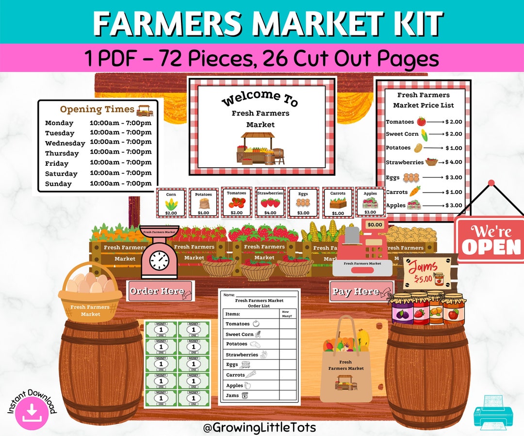 Farmers Market Kit, Dramatic Play Centre Props, Farmers Market ...
