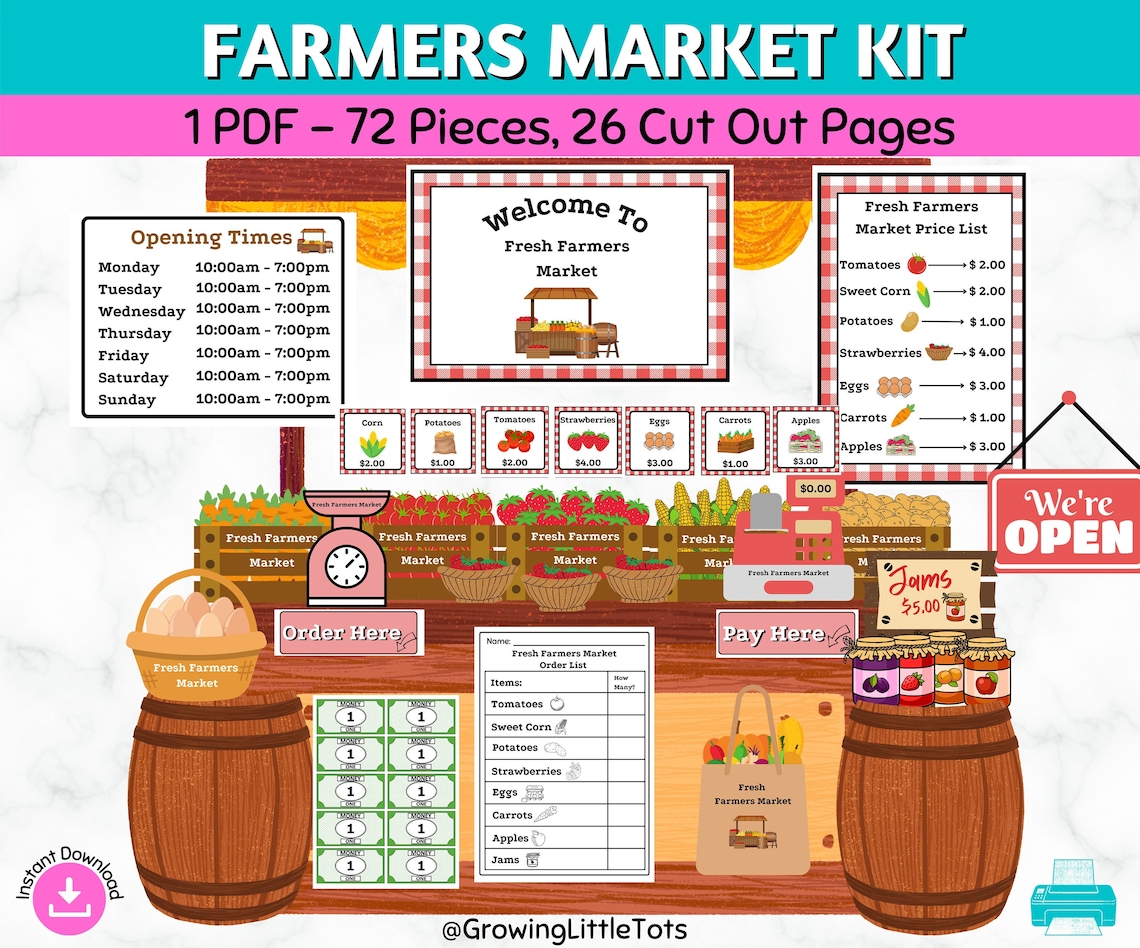 Farmers Market Kit, Dramatic Play Centre Props, Farmers Market ...