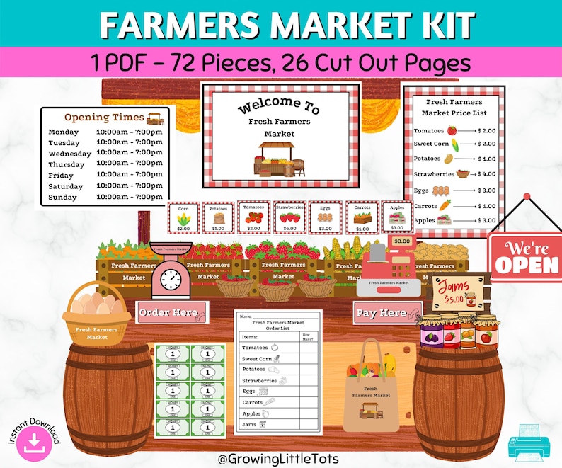 Farmers Market Kit, Dramatic Play Centre Props, Farmers Market ...