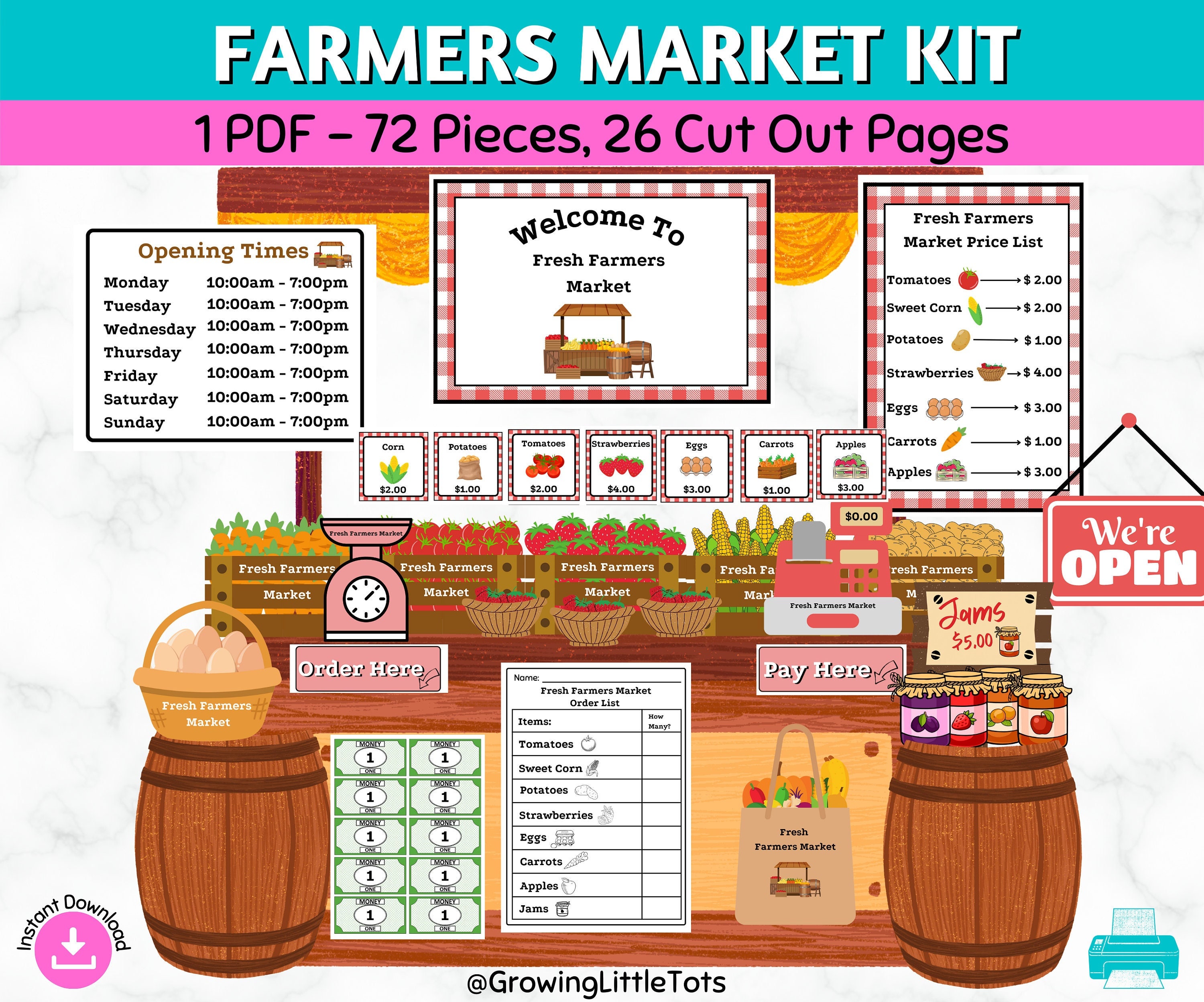 Farmers Market Kit, Dramatic Play Centre Props, Farmers Market ...