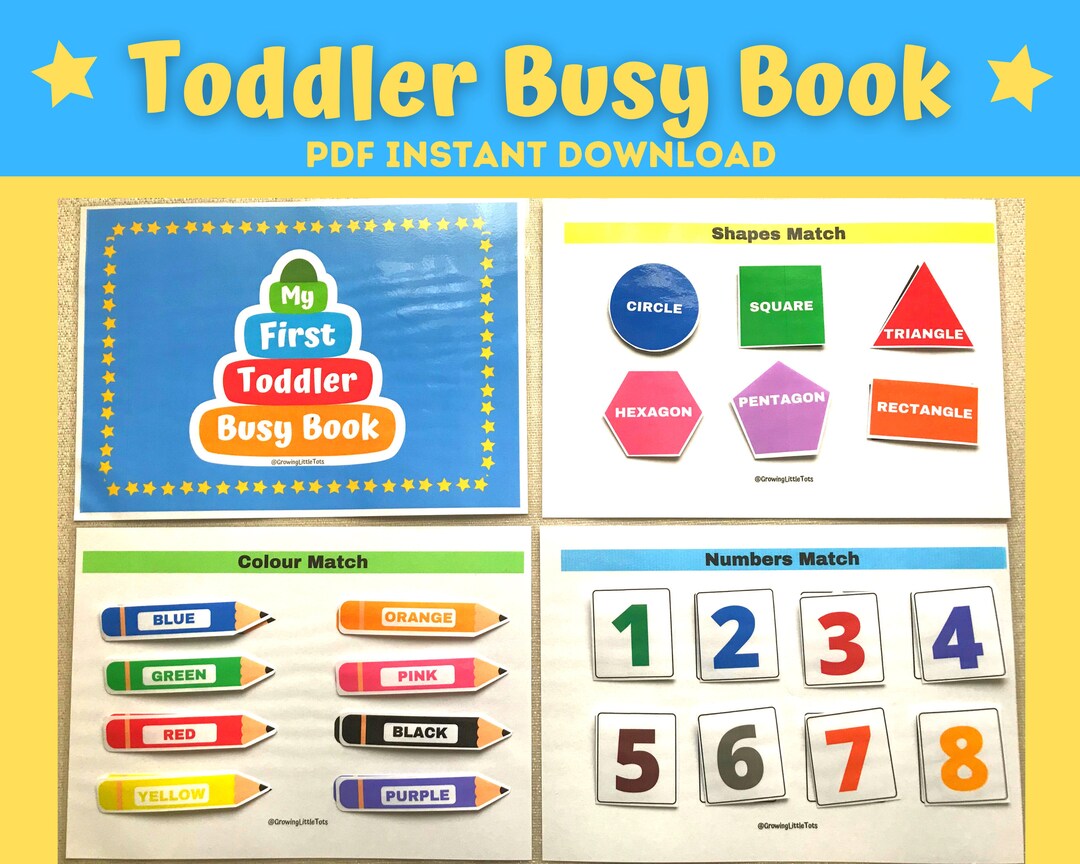 Toddler Busy Book Learning Binder Preschool Busy Book Toddler Activity ...