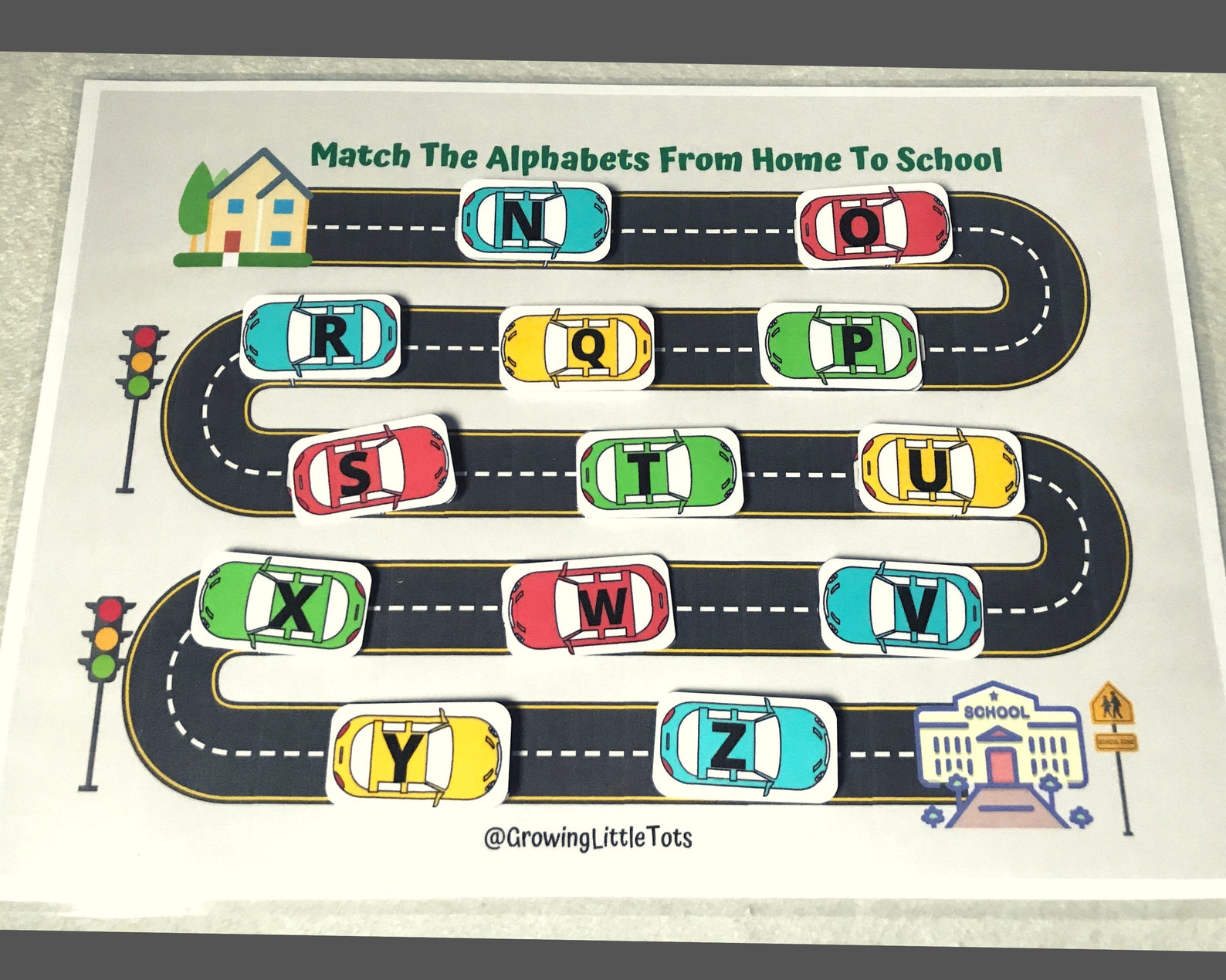 Alphabet Car Theme Printable, Toddler Learning Binder, Letter Matching ...