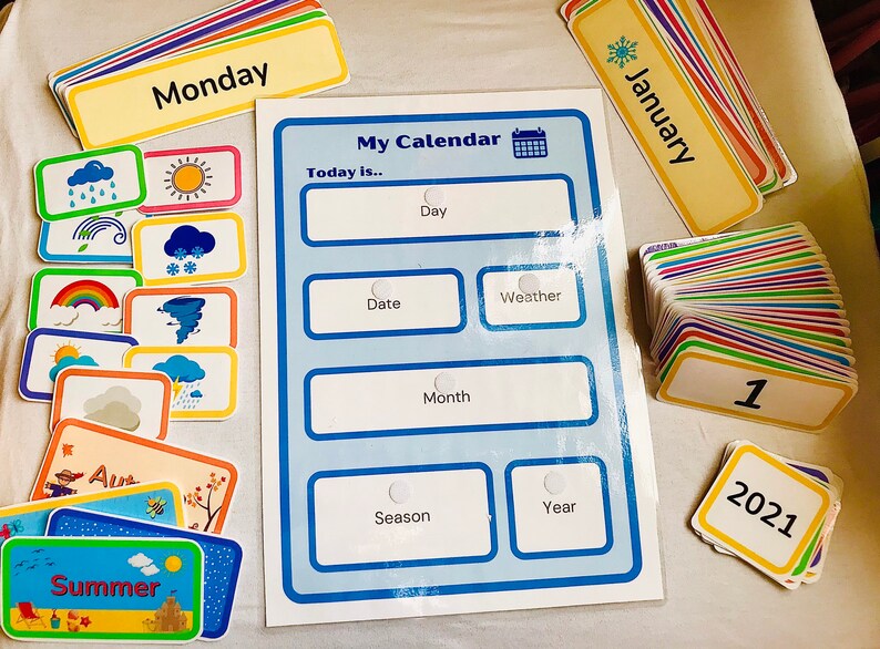 Kids Calendar Printable, Perpetual Calendar, Circle Time, Morning ...