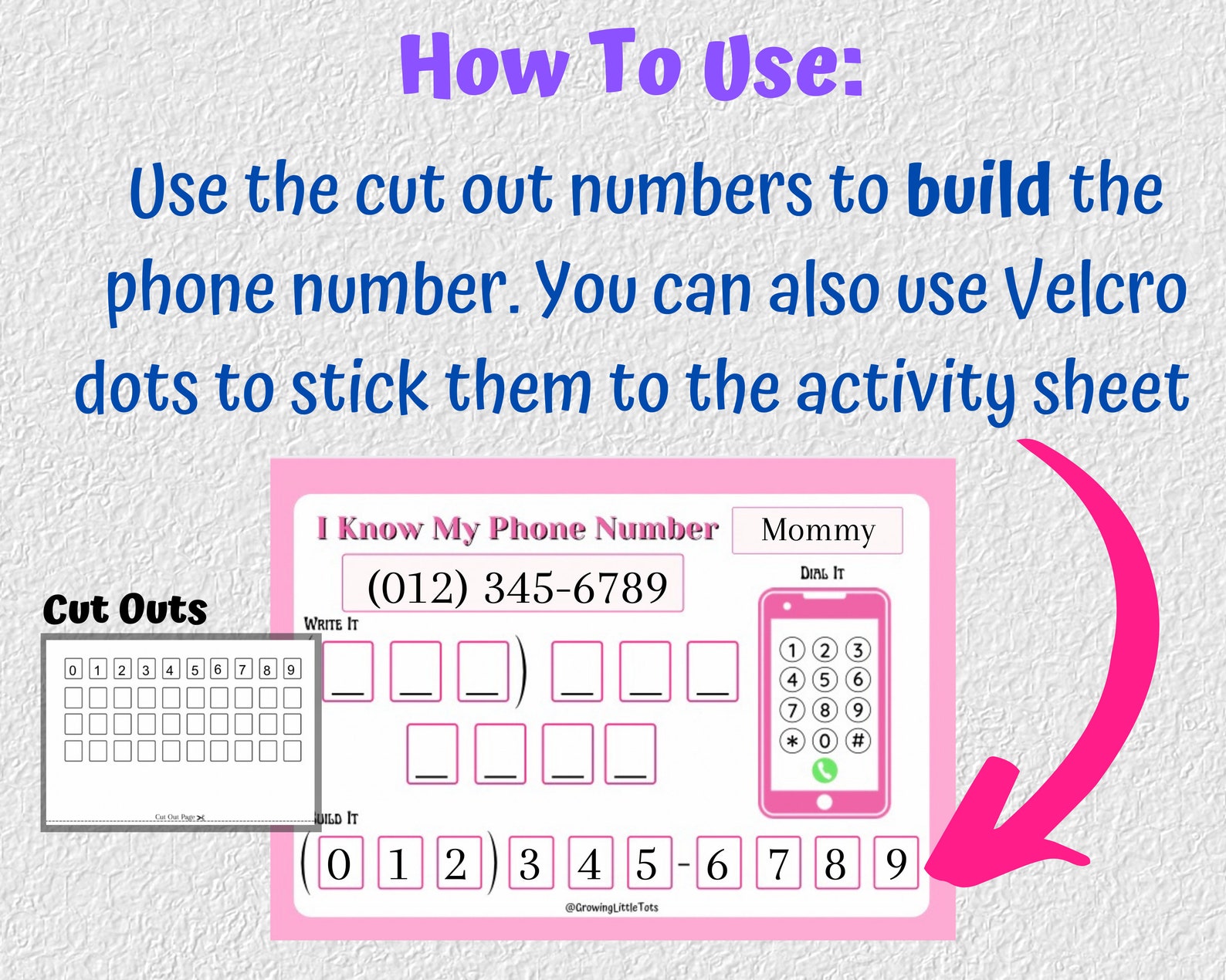 Phone Number Practice Activity Printable, Busy Book, I Know My Phone ...