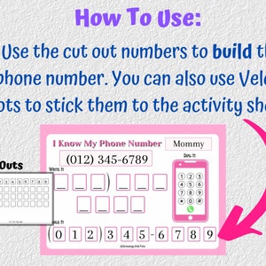 Phone Number Practice Activity Printable, Busy Book, I Know My Phone ...