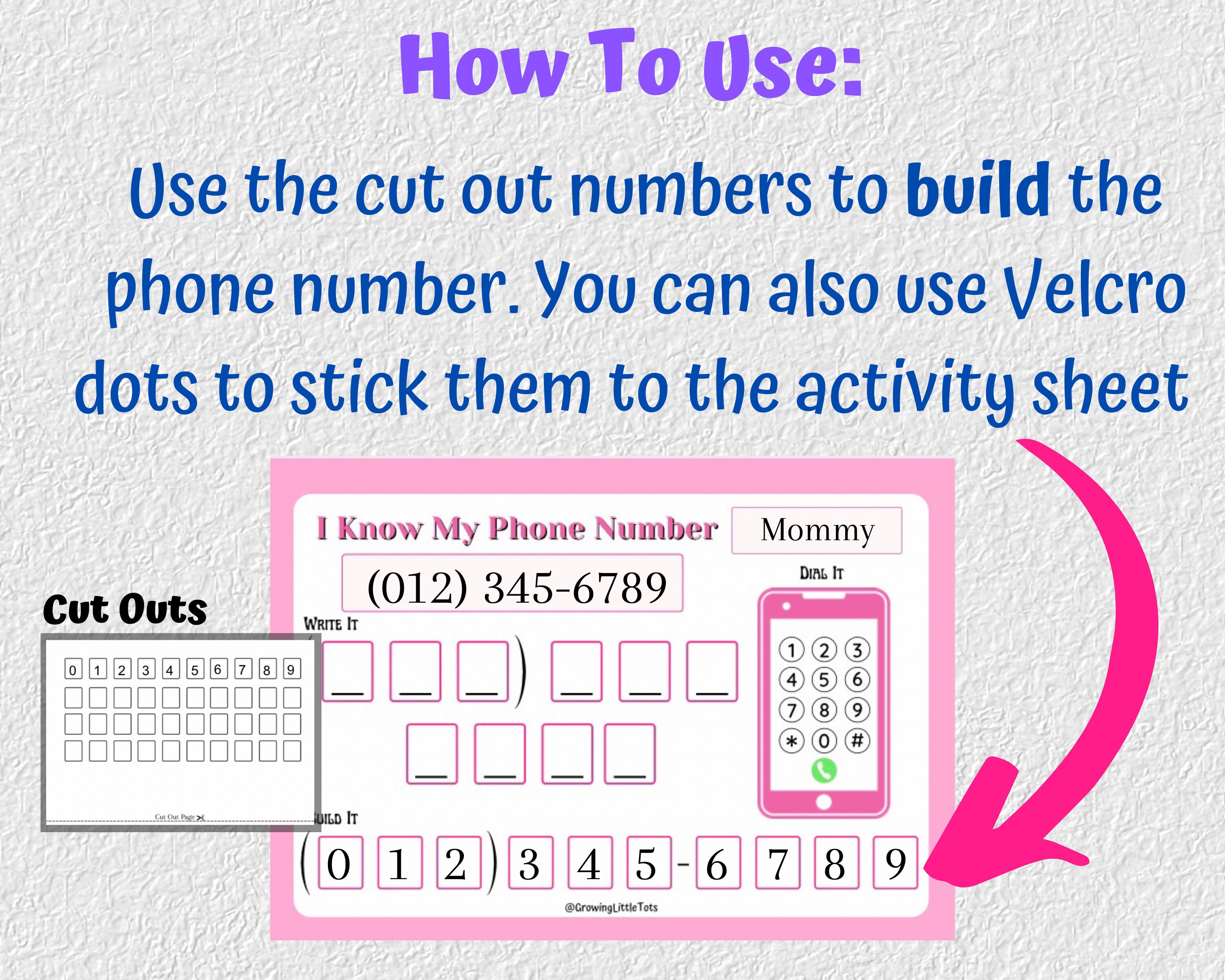 Phone Number Practice Activity Printable, Busy Book, I Know My Phone ...