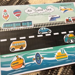 Air Land Sea Activity, Transportation Sorting Game, Preschool ...