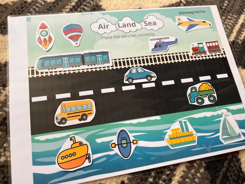 Air Land Sea Activity, Transportation Sorting Game, Preschool ...