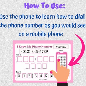Phone Number Practice Activity Printable, Busy Book, I Know My Phone ...