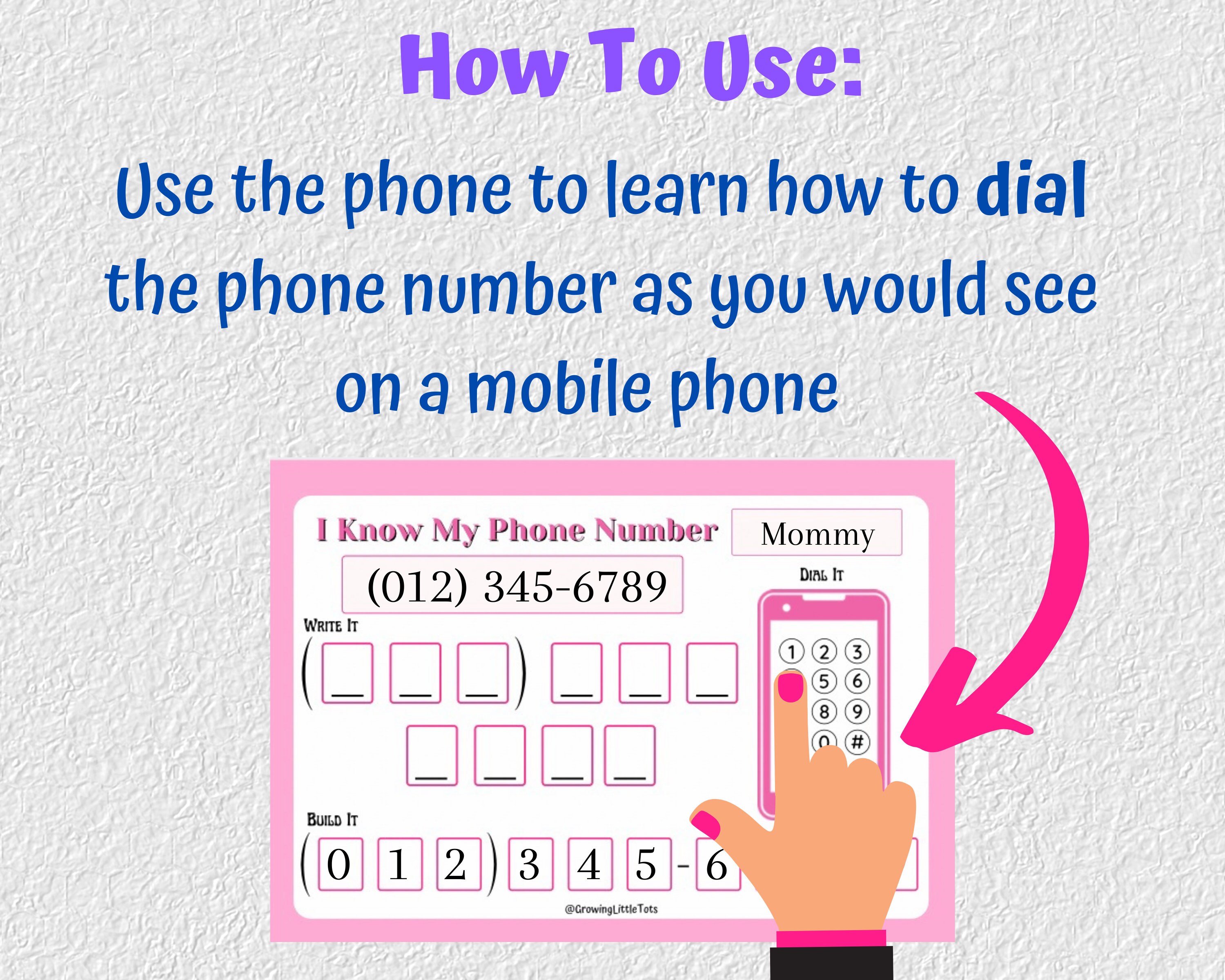 Phone Number Practice Activity Printable, Busy Book, I Know My Phone ...