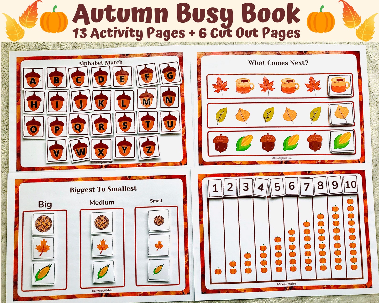 Autumn Busy Book Printable, Toddler Busy Book, Printable Busy Book ...