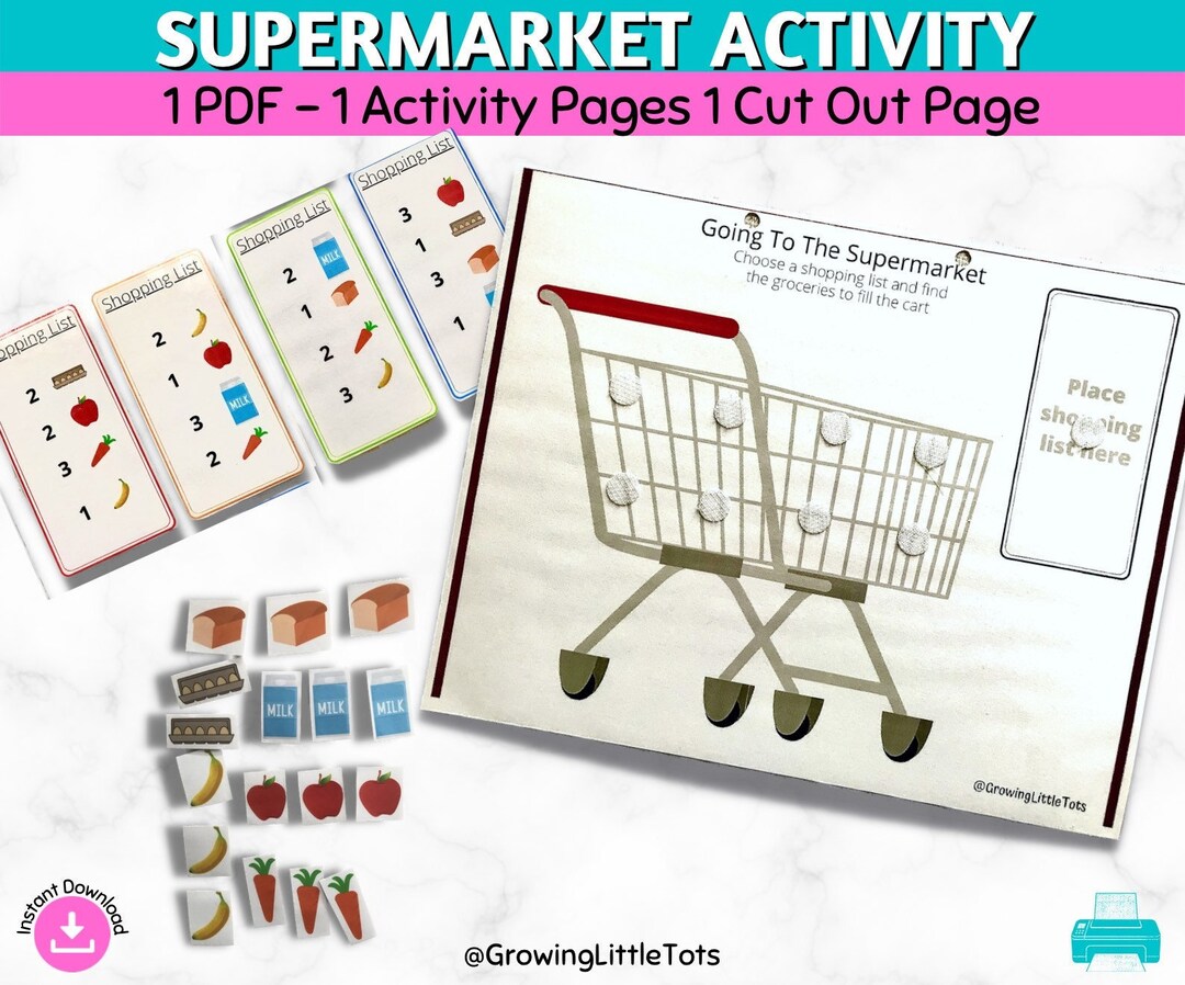 Supermarket Activity | Pre-school Activity Sheet - Etsy UK