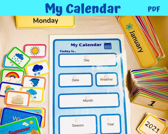 Kids Calendar Printable Perpetual Calendar Circle Time | Etsy