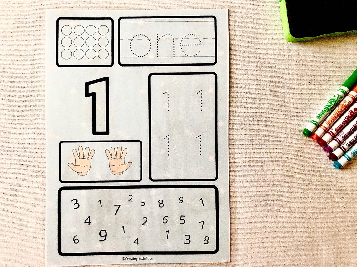 Number 1-10 Tracing Mat Printable Play Dough Mat Tracing - Etsy