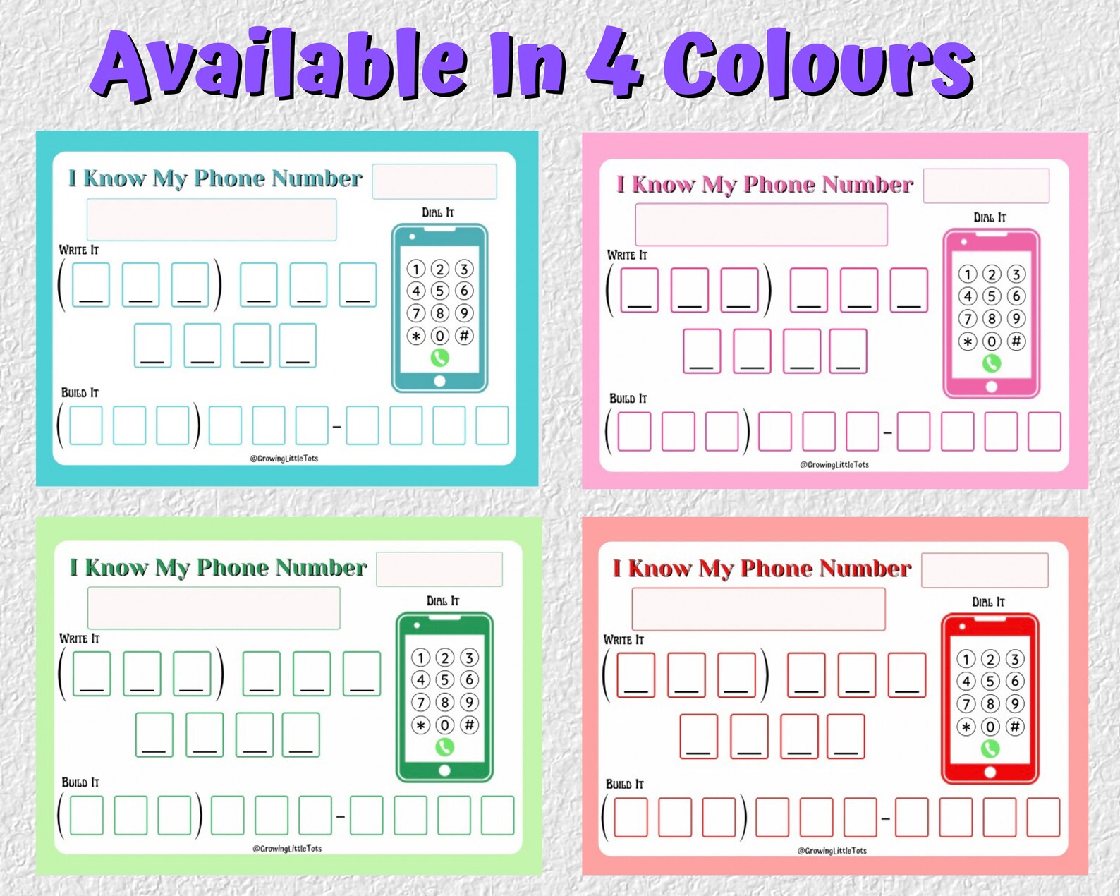 Phone Number Practice Activity Printable, Busy Book, I Know My Phone ...
