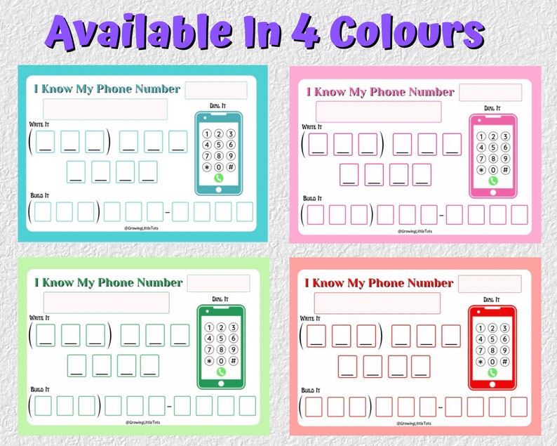Phone Number Practice Activity Printable, Busy Book, I Know My Phone ...
