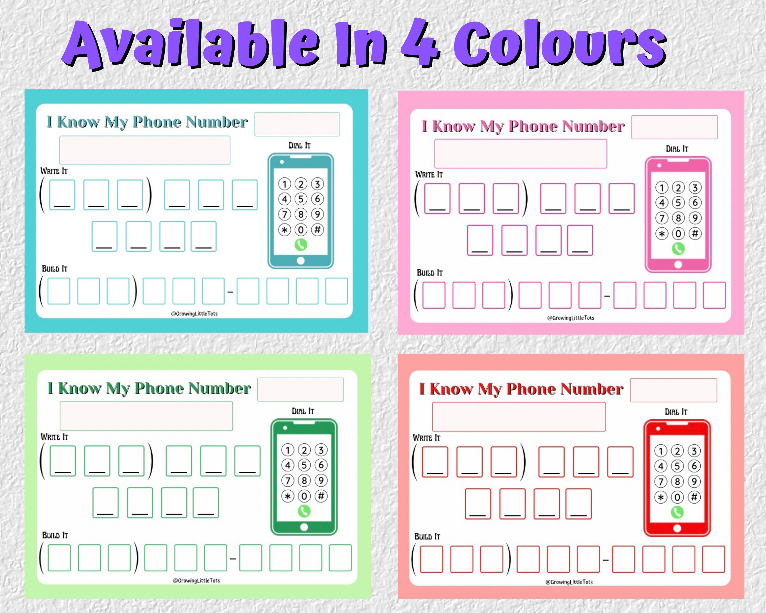 I Know My Phone Number Worksheet I Know My Phone Number Worksheet