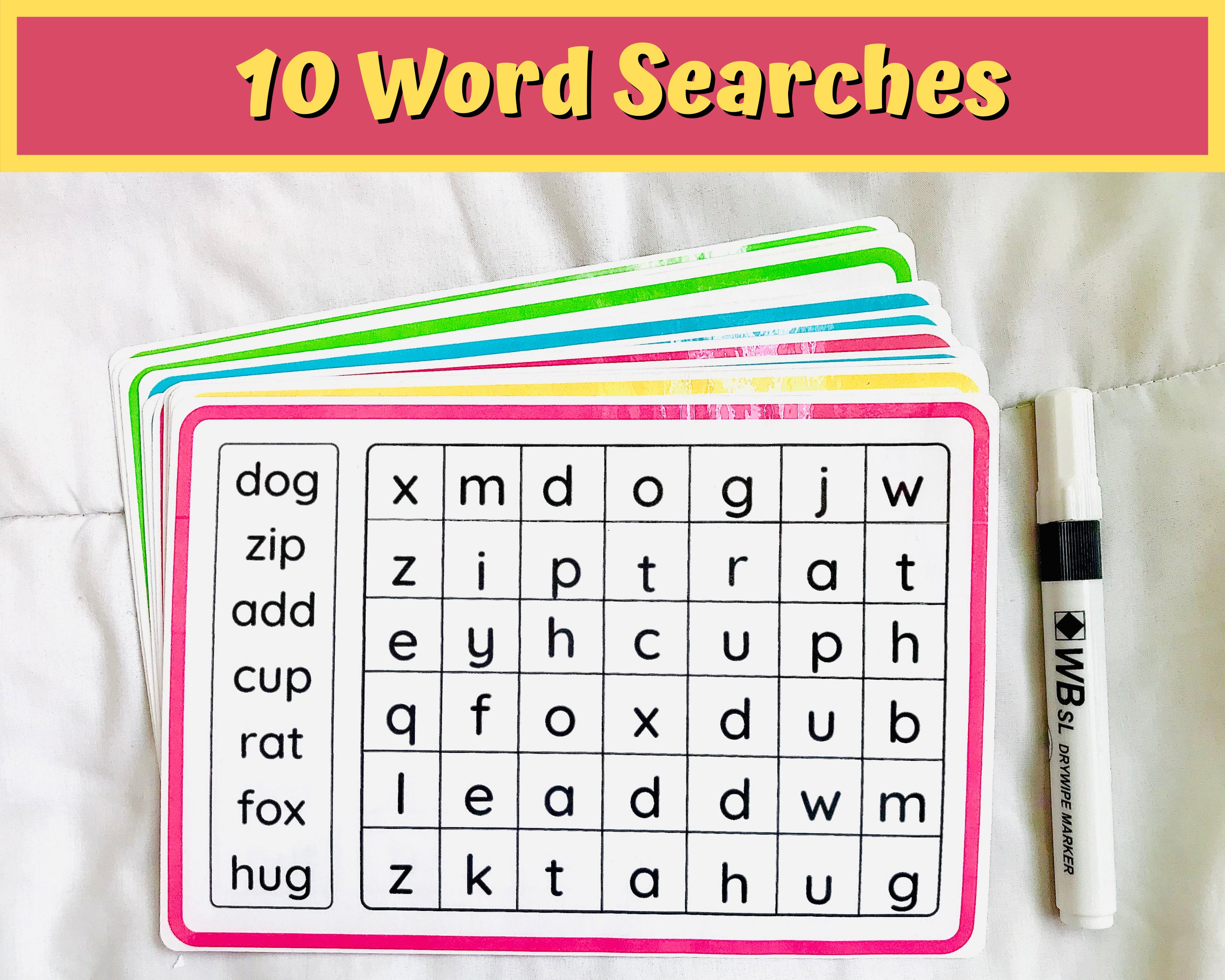 Preschool Word Search: 3 Letter Sight Words Activity (PDF) - Etsy