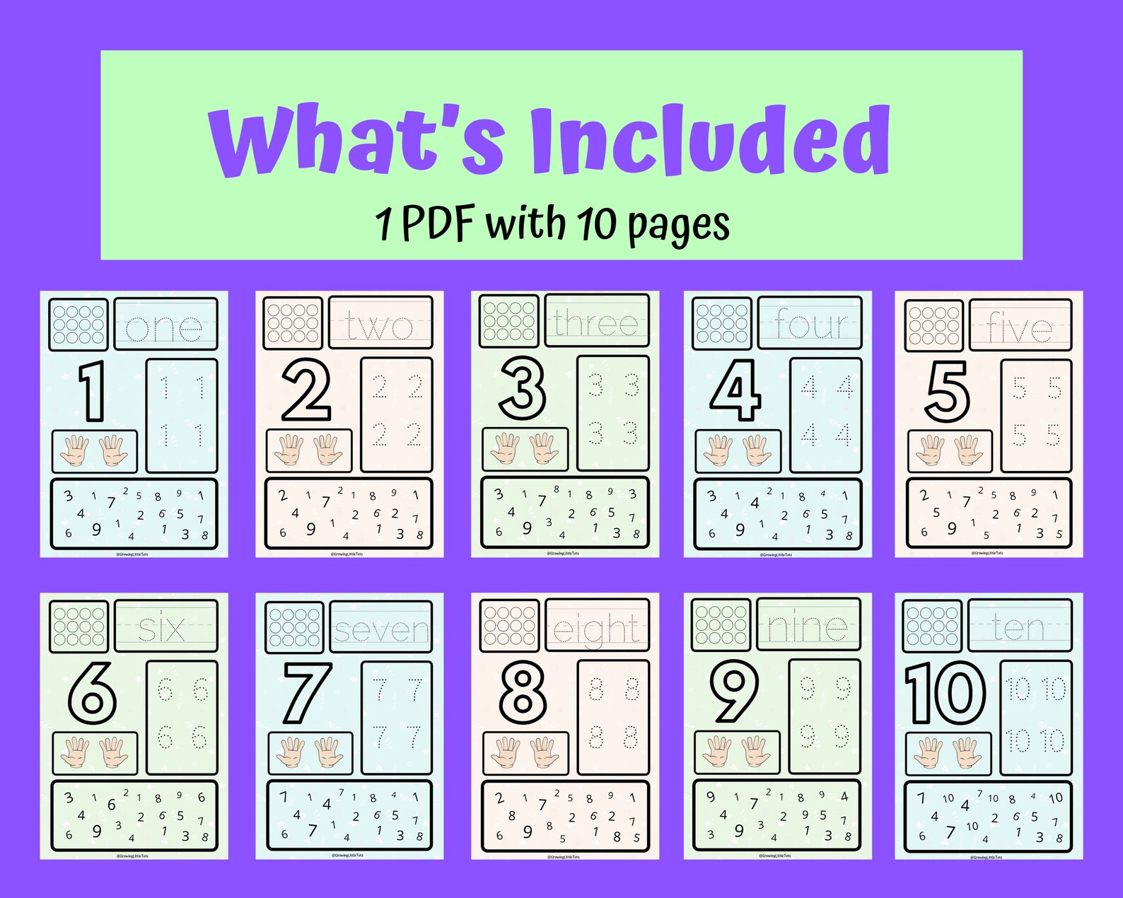 Number 1-10 Tracing Mat Printable Play Dough Mat Tracing - Etsy