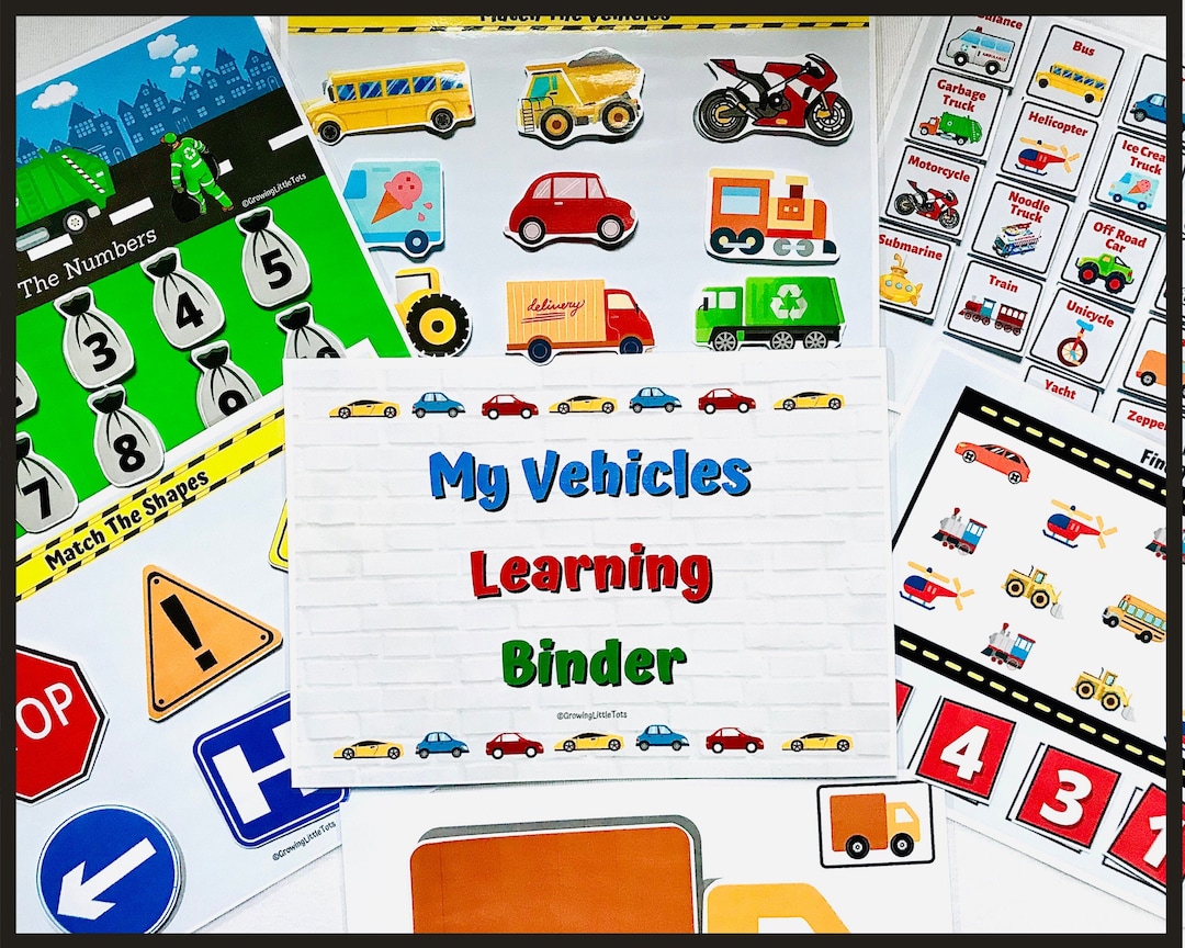 Transportation Learning Binder | Cars Busy Book | Cars Matching ...