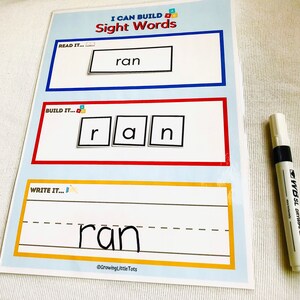 Sight Words Builder | Read, Build and Write Sight Words Activity | Busy ...