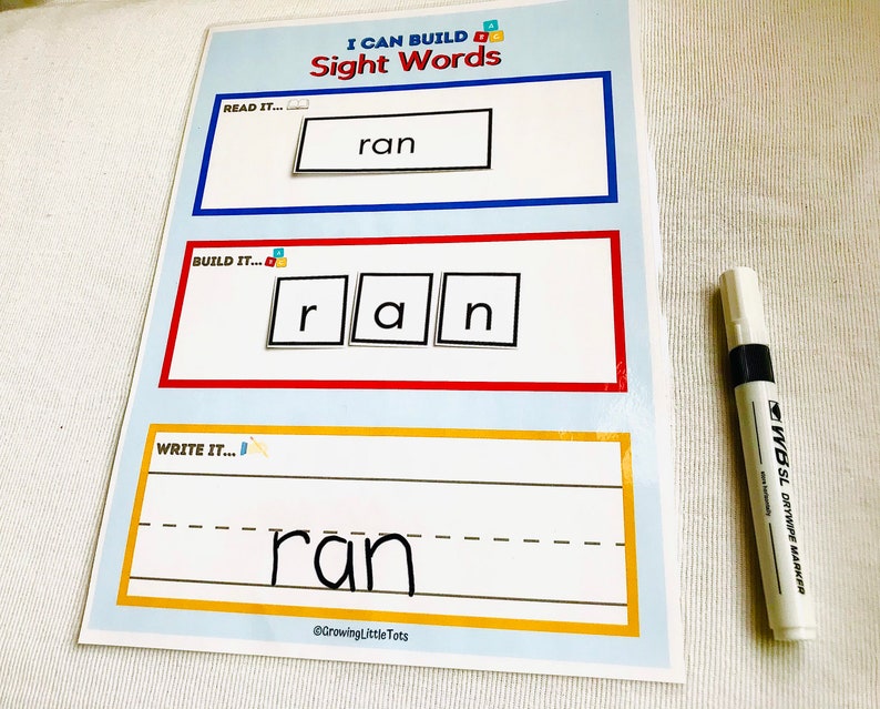 Sight Words Builder Read Build and Write Sight Words | Etsy