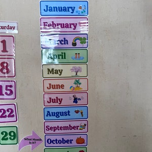 Circle Time Calendar Board Printable, Months of the Year, Days of the ...