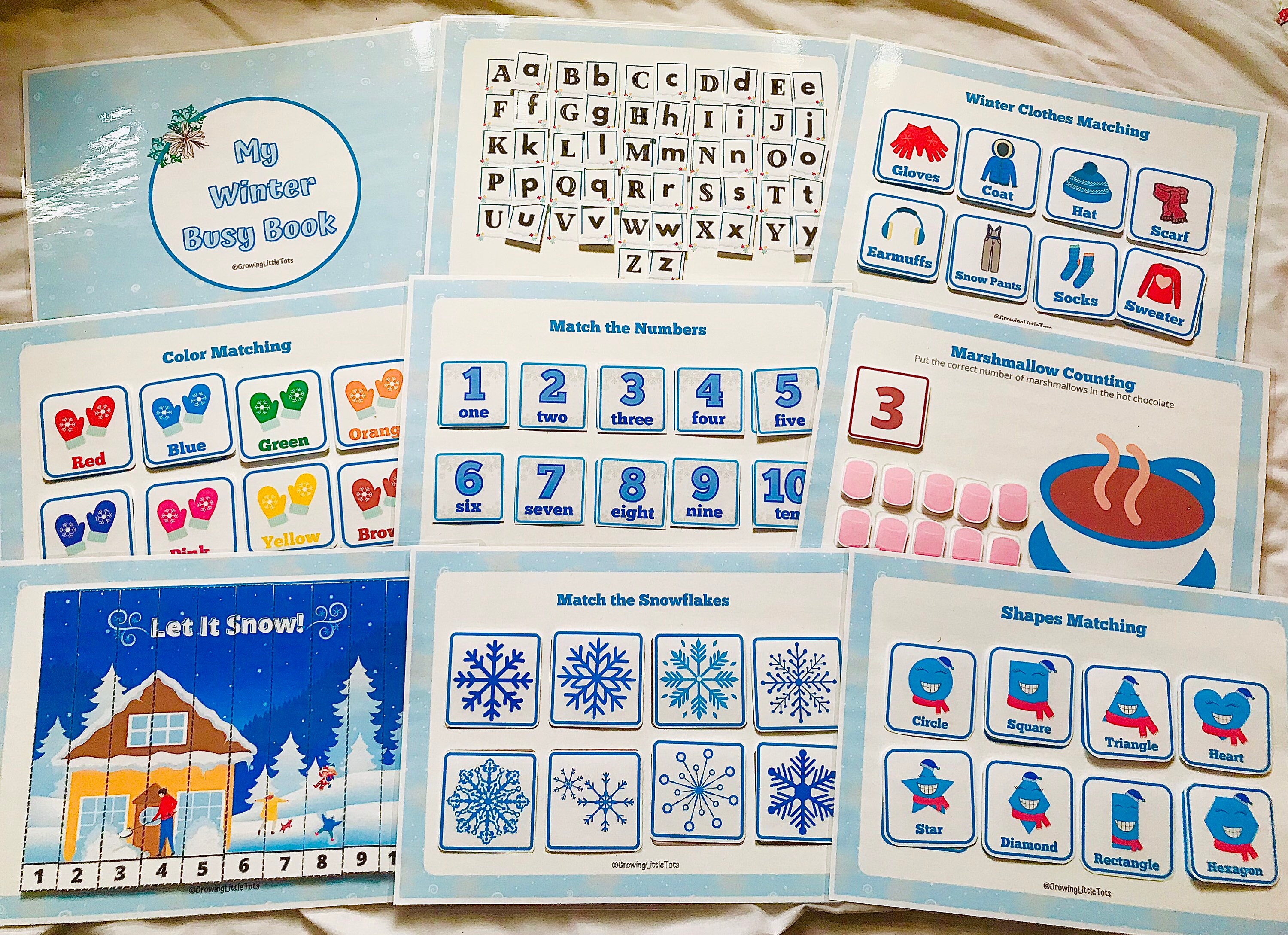 Winter Busy Book Printable, Winter Learning Binder, Preschool Learning ...