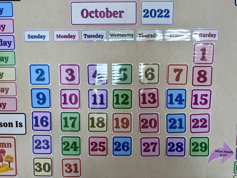 Circle Time Calendar Board Printable, Months of the Year, Days of the ...