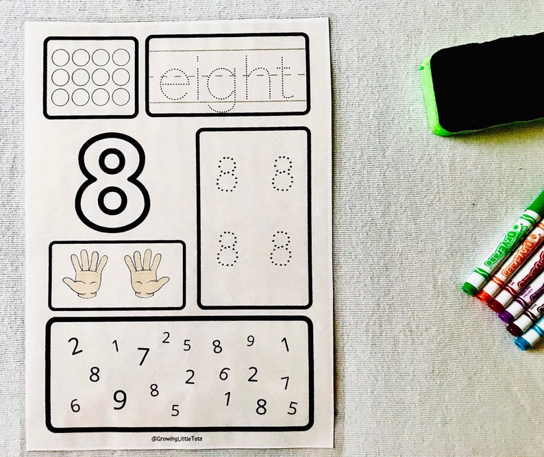 Number 1-10 Tracing Mat Printable Play Dough Mat Tracing Activity ...