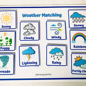 Weather Matching Activity | Preschool Busy Book Activity | Learning ...