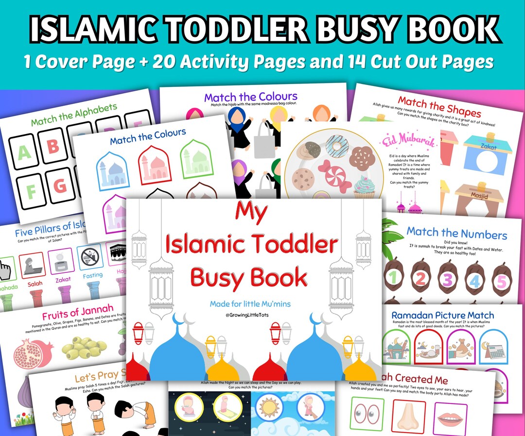 Islamic Toddler Busy Book, Islamic Themed Learning Binder, Ramadan ...