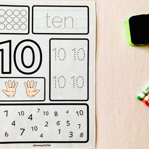 Number 1-10 Tracing Mat Printable | Play Dough Mat | Tracing Activity ...