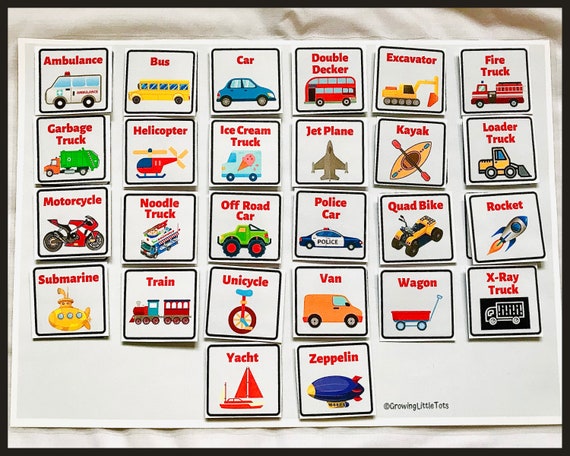 Alphabet Matching Vehicle Themed Activity Cars Matching - Etsy