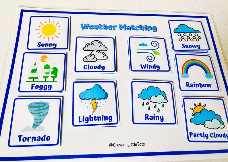 Weather Matching Activity Preschool Busy Book Activity | Etsy