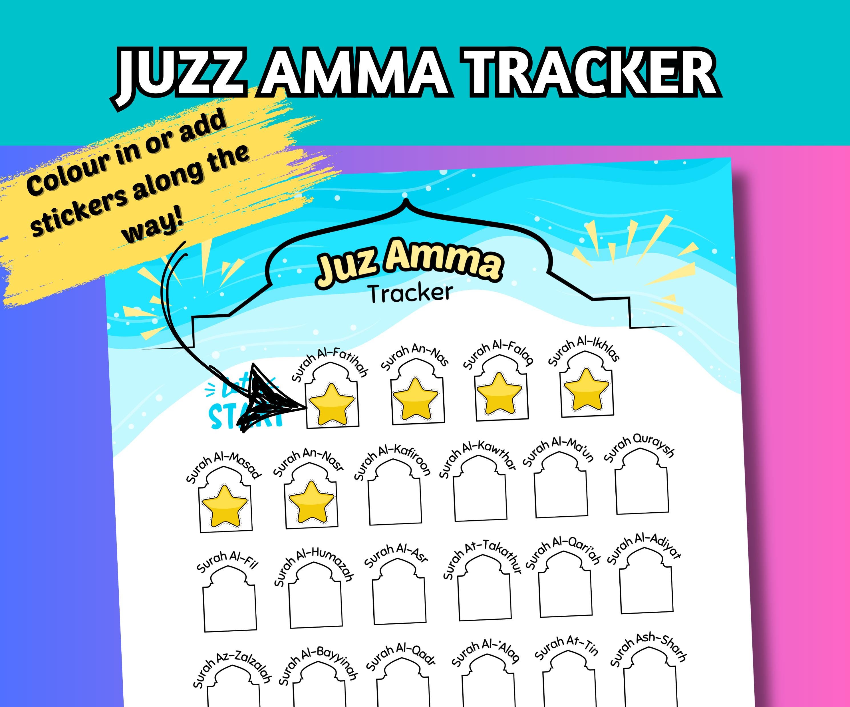 Juz Amma Memorization Tracker for Kids: Quran Surah Chart (PDF) - Etsy