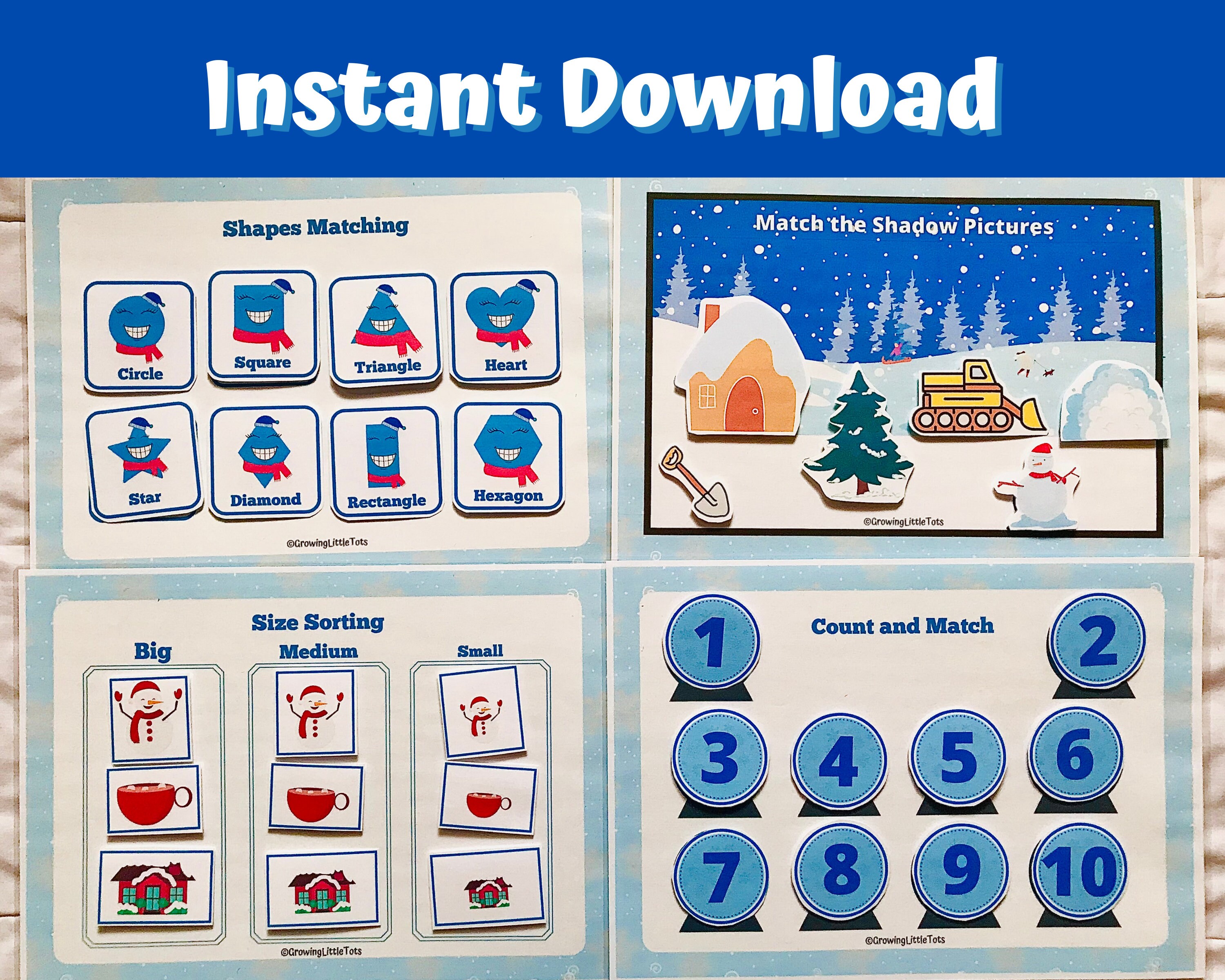 Winter Busy Book Printable, Winter Learning Binder, Preschool Learning ...