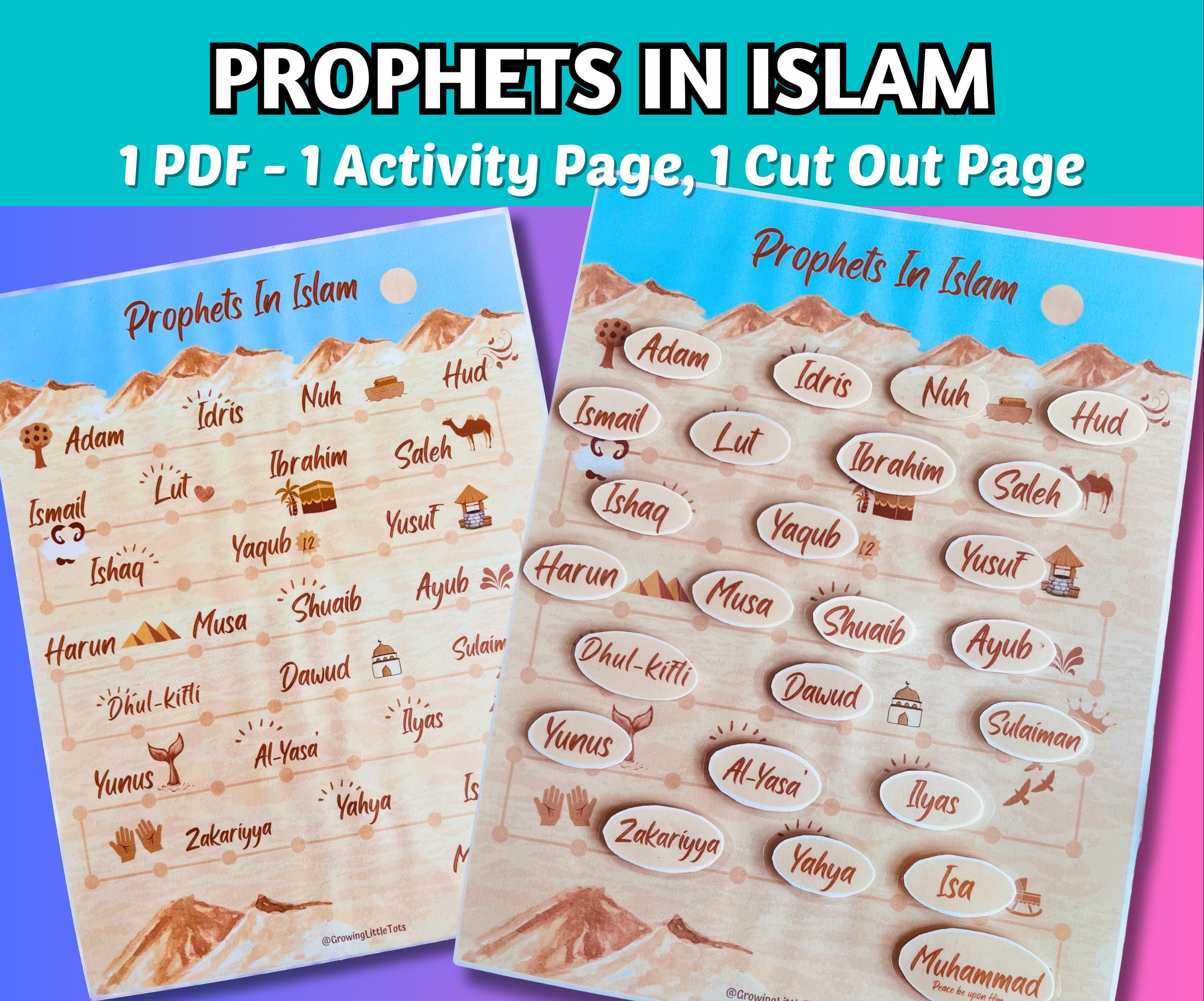 Prophets in Islam Matching Activity: Islamic Studies Worksheet (PDF) - Etsy