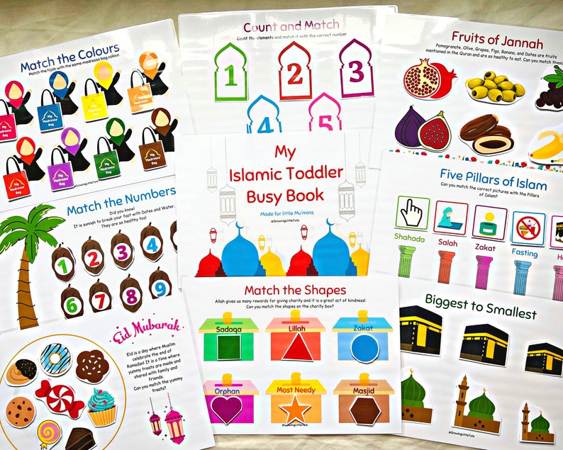 Islamic Toddler Busy Book Islamic Themed Learning Binder - Etsy