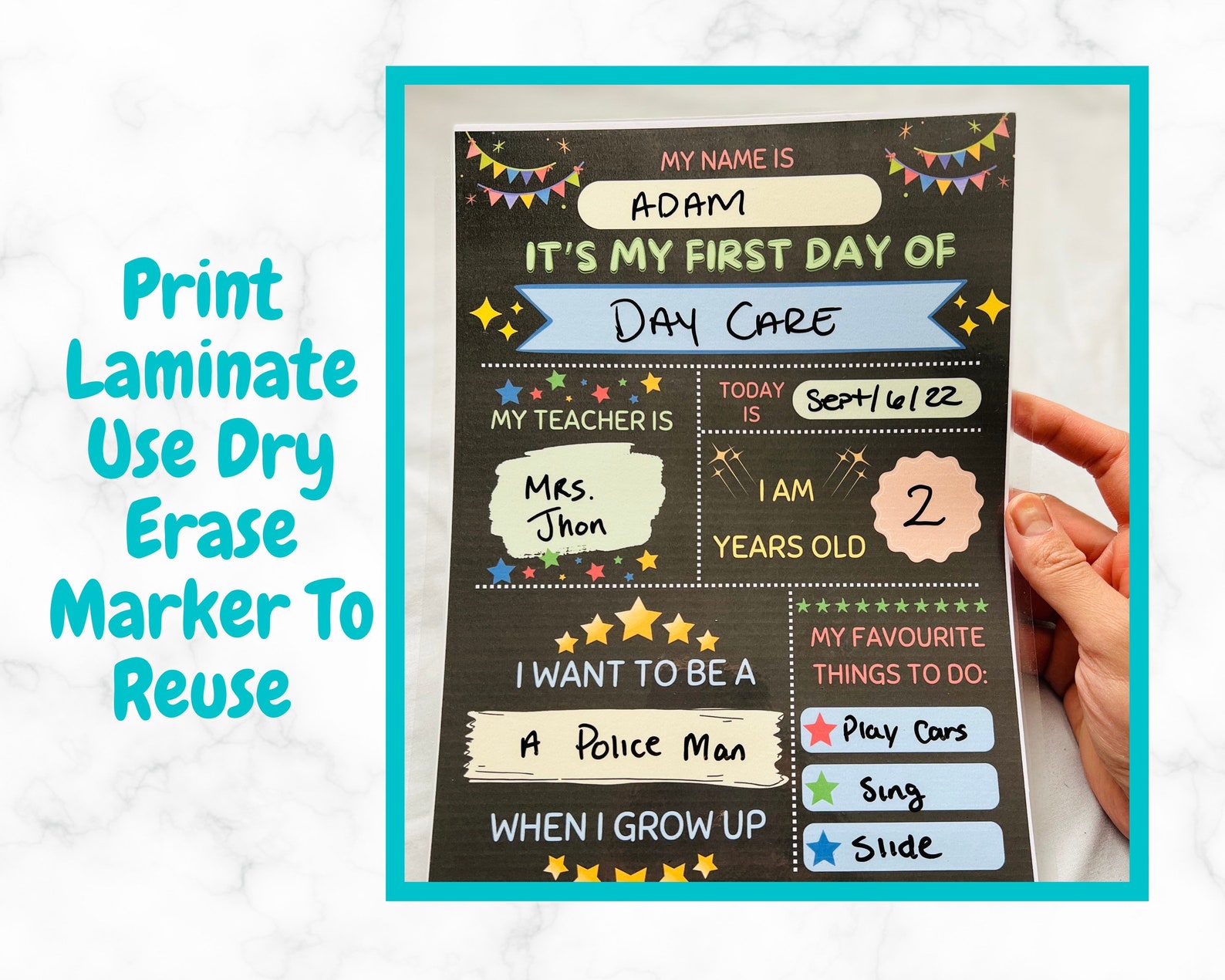 Back to School Poster, First Day of School, Nursery Back to School ...