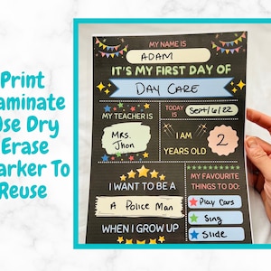 Back to School Poster, First Day of School, Nursery Back to School ...